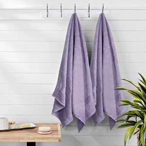 Belizzi Home Ultra Soft 6 Pack Cotton Towel Set, Contains 2 Bath Towels 28x55 inch, 2 Hand Towels 16x24 inch & 2 Wash Coths 12x12 inch, Ideal for Everyday use, Compact & Lightweight - Dark Purple