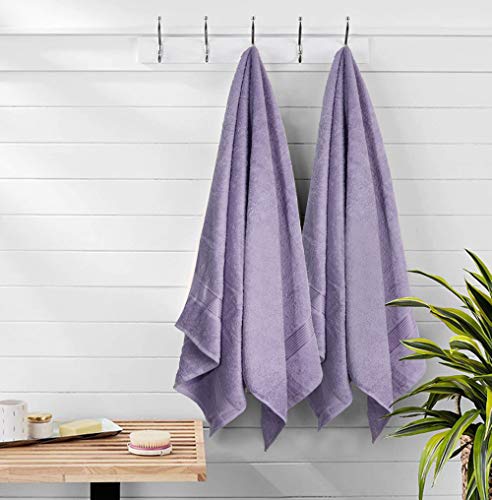 Belizzi Home Ultra Soft 6 Pack Cotton Towel Set, Contains 2 Bath Towels 28x55 inch, 2 Hand Towels 16x24 inch & 2 Wash Coths 12x12 inch, Ideal for Everyday use, Compact & Lightweight - Dark Purple