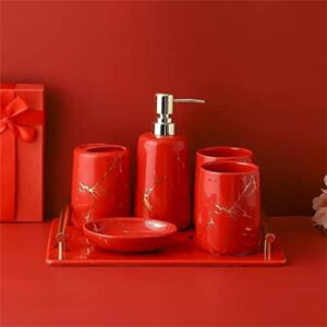 czdyuf marriage newly married housewarming gift ceramic bathroom five-piece wash set bathroom supplies