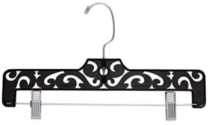 boutique black carved plastic pants hangers - case of 50