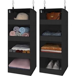 GRANNY SAYS Bundle of 2-Pack Shelf Organizer for Closet & 2-Pack Closet Hanging Storage Shelves