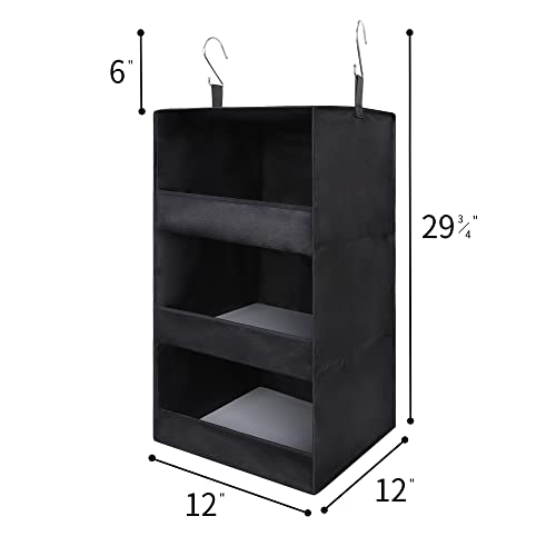 GRANNY SAYS Bundle of 2-Pack Shelf Organizer for Closet & 2-Pack Closet Hanging Storage Shelves