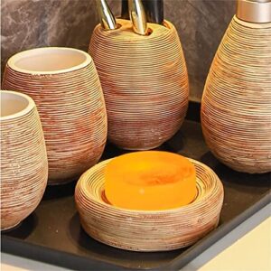 CZDYUF Retro Ceramic Wash Bathroom Toilet Supplies Set Bathroom Five-Piece Set Handmade Wedding Wash Set