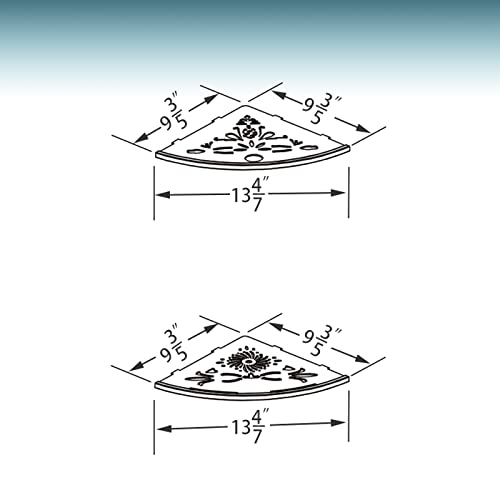 Uni-Green Shower Corner Shelves with Robe Holder and Razor Holder in Stainless Steel, 2 Pack.