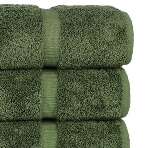 Chakir Turkish Linens 100% Cotton Premium Turkish Towels for Bathroom | 27'' x 54'' (4-Piece Bath Towels - Moss)