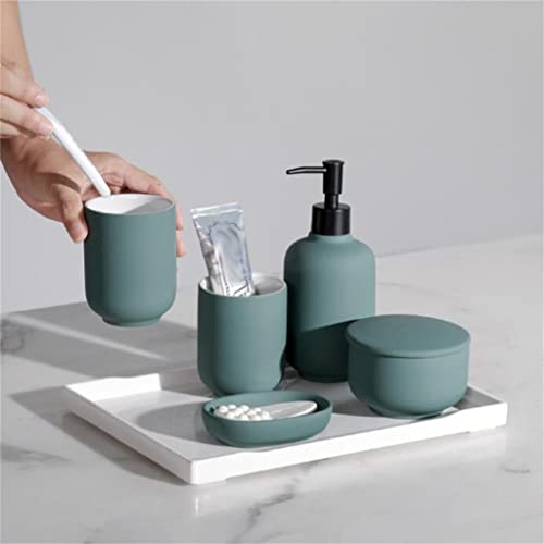 CZDYUF Washing Cup Set Cute Bathroom Five-Piece Set Mouth Brushing Ceramic Cup New Home Gift