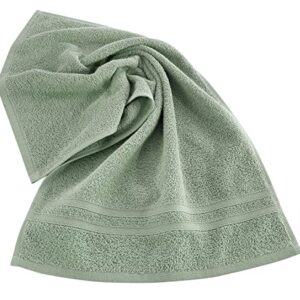 Hammam Linen Light Green Hand Towels 4-Pack - 16 x 30 Turkish Cotton Quality Soft and Absorbent Small Towels for Bathroom 600 GSM