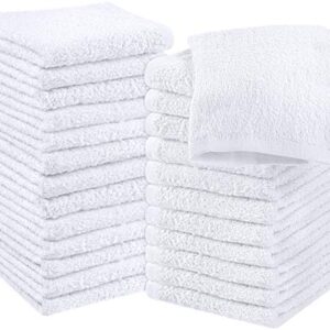 Utopia Towels Cotton Washcloths Set - 100% Ring Spun Cotton, Premium Quality Flannel Face Cloths, Highly Absorbent and Soft Feel Fingertip Towels (24 Pack, White)