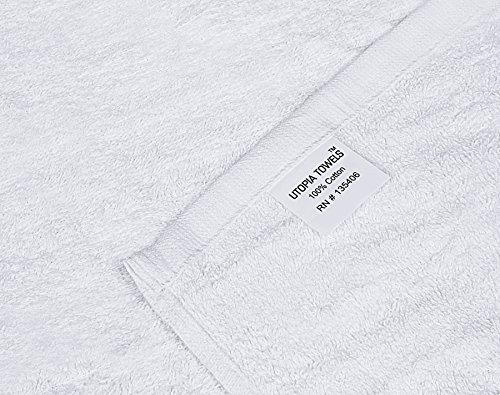 Utopia Towels Cotton Washcloths Set - 100% Ring Spun Cotton, Premium Quality Flannel Face Cloths, Highly Absorbent and Soft Feel Fingertip Towels (24 Pack, White)