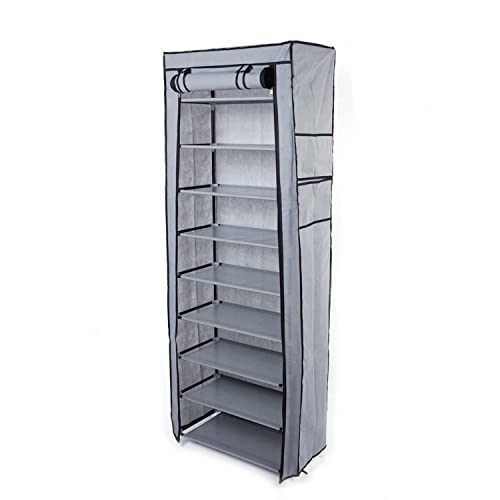 MEZHI 10Layers 9 Grid Shoe Rack Shelf Storage Closet Organizer Cabinet Portable 63inch