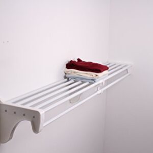 EZ Shelf DIY Expandable Closet Shelf and Rod - 29” - 49” -White- Mounts to 1 Sidewall and Backwall