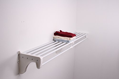 EZ Shelf DIY Expandable Closet Shelf and Rod - 29” - 49” -White- Mounts to 1 Sidewall and Backwall