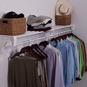 EZ Shelf DIY Expandable Closet Shelf and Rod - 29” - 49” -White- Mounts to 1 Sidewall and Backwall