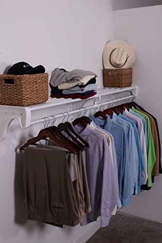 EZ Shelf DIY Expandable Closet Shelf and Rod - 29” - 49” -White- Mounts to 1 Sidewall and Backwall