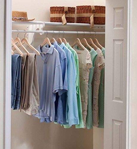 EZ Shelf DIY Expandable Closet Shelf and Rod - 29” - 49” -White- Mounts to 1 Sidewall and Backwall