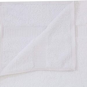 GOLD TEXTILES 120 Pack Premium White Hand Towels 16x30 inches - 100% Ring Spun Cotton Luxury Soft Absorbent & Quick Dry, Large Bathroom Hand Towel Perfect for Hotel, Salon,Gym & Spa (120 White)