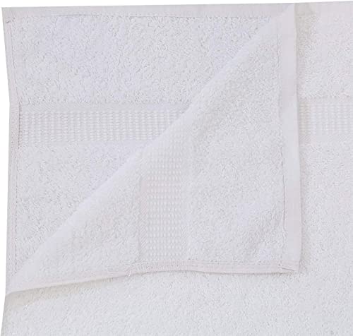 GOLD TEXTILES 120 Pack Premium White Hand Towels 16x30 inches - 100% Ring Spun Cotton Luxury Soft Absorbent & Quick Dry, Large Bathroom Hand Towel Perfect for Hotel, Salon,Gym & Spa (120 White)