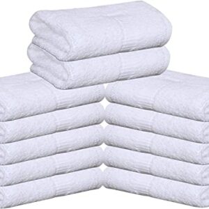 GOLD TEXTILES 120 Pack Premium White Hand Towels 16x30 inches - 100% Ring Spun Cotton Luxury Soft Absorbent & Quick Dry, Large Bathroom Hand Towel Perfect for Hotel, Salon,Gym & Spa (120 White)