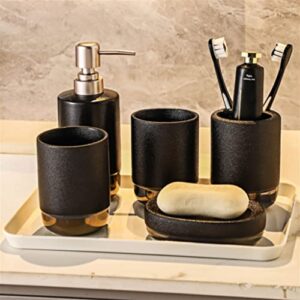 CZDYUF Wash Set Bathroom wash Set Toothbrush Cup Set Bathroom Ceramic Five-Piece Wedding Set