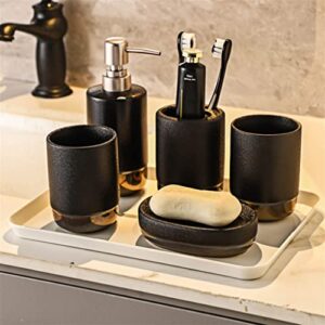 CZDYUF Wash Set Bathroom wash Set Toothbrush Cup Set Bathroom Ceramic Five-Piece Wedding Set