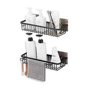 shower caddy adhesive shower shelves, self adhesive shower shelves shower wall caddy ,with hooks and wall mounted shower shelves, bathroom storage 2 pack rustproof and for bathroom, kitchen, dorm