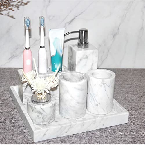 CZDYUF Marble Wash Set Bathroom Five-Piece Set Cup Tray Bathroom Supplies Toilet Supplies