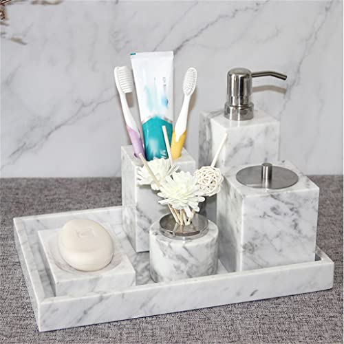 CZDYUF Marble Wash Set Bathroom Five-Piece Set Cup Tray Bathroom Supplies Toilet Supplies