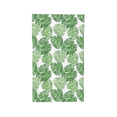 Green Plant Leaves Hand Towel, Decorative Towels Warming Gift for Bathroom Kitchen Bath Spa Gym 16"x27.5"