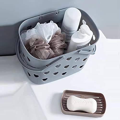 BTSEURY Storage Basket,Portable Shower Caddy Tote Plastic Storage Basket with Handle Box Organizer Bin for Bathroom