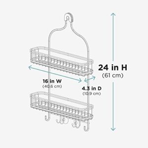 Zenna Home Extra Wide Hanging Over-the-Shower Caddy, Satin Nickel