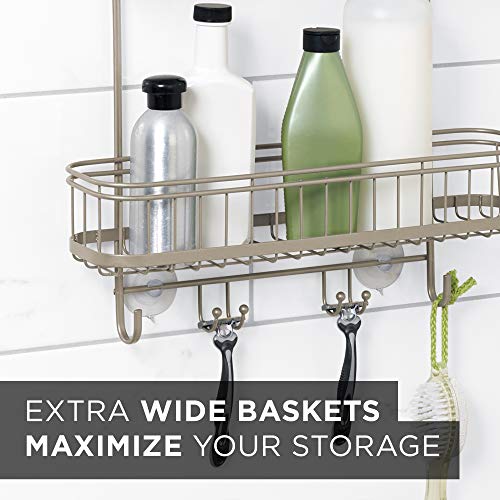 Zenna Home Extra Wide Hanging Over-the-Shower Caddy, Satin Nickel