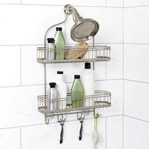 Zenna Home Extra Wide Hanging Over-the-Shower Caddy, Satin Nickel