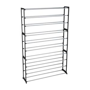 simplify free standing shoe rack | 10 tier | 50 pair | storage shelf organizer | good for sneakers | heels | boots | pumps | black