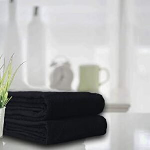 Belizzi Home 8 Piece Towel Set 100% Ring Spun Cotton, 2 Bath Towels 27x54, 2 Hand Towels 16x28 and 4 Washcloths 13x13 - Ultra Soft Highly Absorbent Machine Washable Hotel Spa Quality - Black