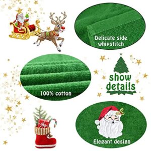 Yuntec Christmas Hand Towels Bathroom Washcloths 18"x 12" Cotton Christmas Kitchen Towel Set Holiday Dish Towels for Christmas Decorations & Cleaning (Pack of 3)