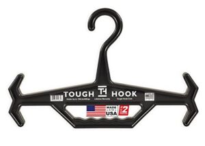 tough hook original multipurpose heavy duty hanger | 200 lb capacity | usa made |for heavy gear & equipment (tactical gear, backpacks, body armor, plate carrier vests, lead aprons, scuba bcds)