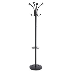 alba pmvienan viena coat stand, eight knobs, steel, 16w x 16d x 70-1/2h, black