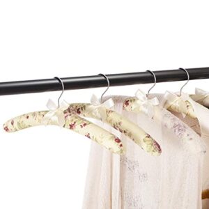 Padded Clothes Hangers for Sweaters – Women Padded Coat Hangers- Foam Hanger Non Slip Satin Canvas Covers for Adults Wedding Bridesmaid (Pack of 10)