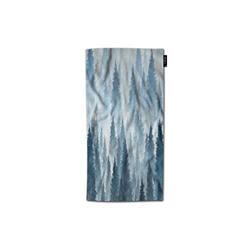 Beabes Wild Nature Hand Towel Fantasy Landscape of Foggy Forest Winter Hill Frozen Misty Taiga Super Soft Hand Towel for Men Women Bathroom Travel Polyester-Microfiber 30Lx15W Inch