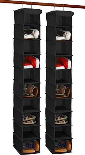 Simple Houseware 2 Pack 10 Shelves Hanging Organizer, Black