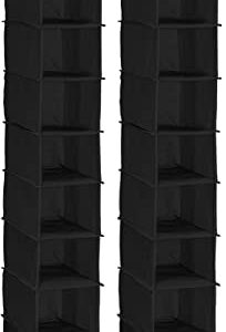 Simple Houseware 2 Pack 10 Shelves Hanging Organizer, Black