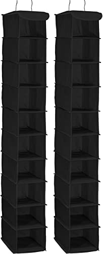 Simple Houseware 2 Pack 10 Shelves Hanging Organizer, Black