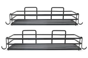 shower caddy basket shelf, bath accessories , shampoo holder organizer no drilling wall mounted adhesive bathroom storage black stainless steel (black) - 2 pack