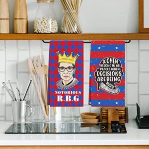 Cheroloven Notorious RBG Gifts for Women, 2 Pack Ruth Bader Ginsburg Hand Towels for Kitchen Bathroom Use, Feminist Birthday Housewarming Gifts for RBG Fans Lawyer Librarian