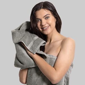 Chakir Turkish Linens | Hotel & Spa Quality 100% Cotton Premium Turkish Towels | Soft & Absorbent (6-Piece Hand Towels, Gray)