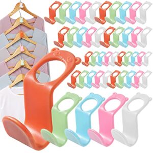 slmt clothes hanger connector hooks 50pcs panda shaped space saver hanger extender hooks closet organizer for plastic hangers velvet hangers wooden hangers wire hangers heavy duty hangers (50 pack)