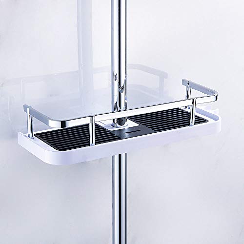 Pole Shower Caddy, Pole Mounted Bracket, Storage Holders for Shampoo, Shower Rack for 22-25 mm Shower Pole, Toiletry Soap Tray