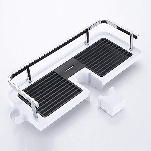 Pole Shower Caddy, Pole Mounted Bracket, Storage Holders for Shampoo, Shower Rack for 22-25 mm Shower Pole, Toiletry Soap Tray