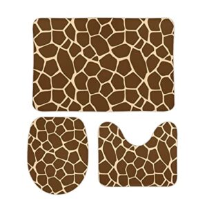 roargy bathroom rugs sets 3 piece bath mat giraffe machine wash absorbent soft shower tub mat toilet non-slip home decor gifts for her,15''×25''