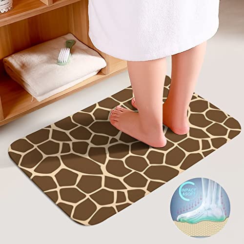 Roargy Bathroom Rugs Sets 3 Piece Bath Mat Giraffe Machine Wash Absorbent Soft Shower Tub Mat Toilet Non-Slip Home Decor Gifts for Her,15''×25''